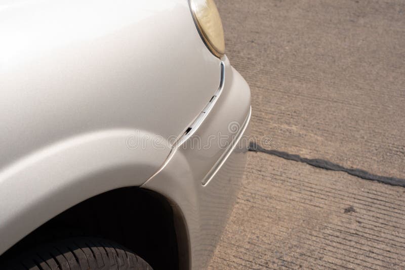 Car Bumper Damage Close-Up stock image. Image of misalignment - 357449155