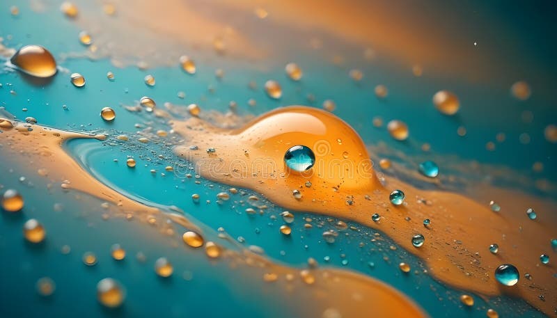 A Close-up Image of a Single, Large Water Droplet Resting on a Surface ...