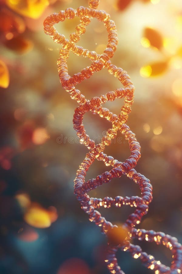 Close-up Image of a Single Strand of DNA Molecule Stock Photo - Image ...