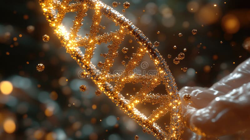 A Close-up Image of a Single Strand of DNA Molecule Stock Photo - Image ...