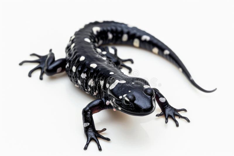 A Close-up Image of a Small Black and White Spotted Lizard Sitting on a ...