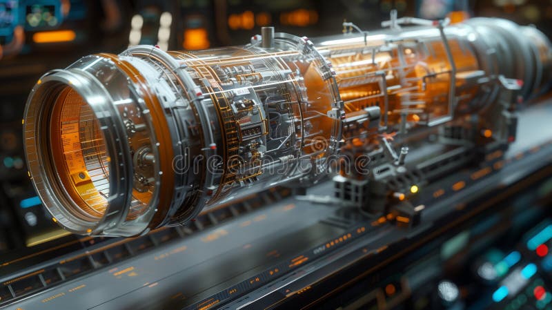 Close-Up Cross Section of a Small Transparent Satellite with Internal ...