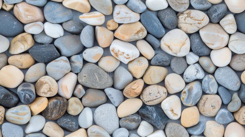 A Close-up Image of Smooth, Rounded River Rocks in a Variety of Colors ...