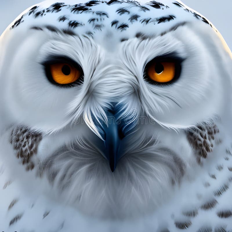 Close Up Image of Snowy Owl Face, Generative AI Stock Photo - Image of ...