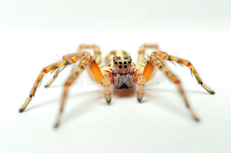 A Close-up Image of a Spider Sitting on a White Surface Stock Photo ...