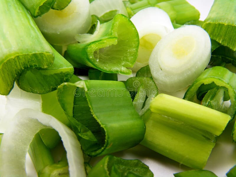 A Close Up Image of Spring Onion Slices Stock Image - Image of fresh ...