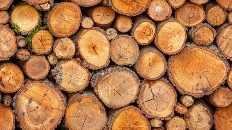 Close-up Image of Stacked Round Wooden Logs SEAMLESS PATTERN Stock ...