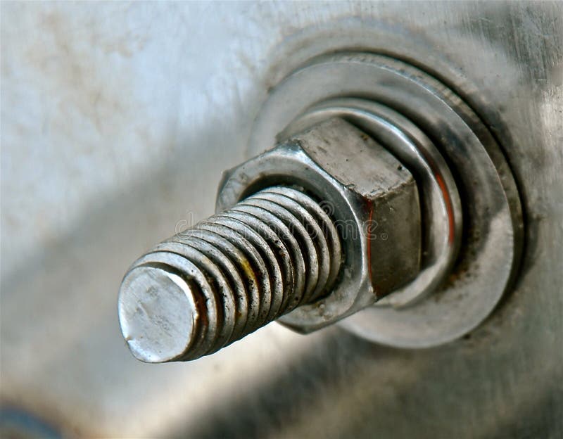 Stainless Steel Plate with Bolts Stock Photo - Image of metal ...