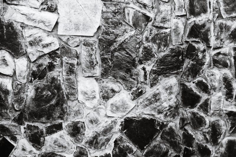 A Close-up Image of a Stone Wall in Monochrome Stock Photo - Image of ...
