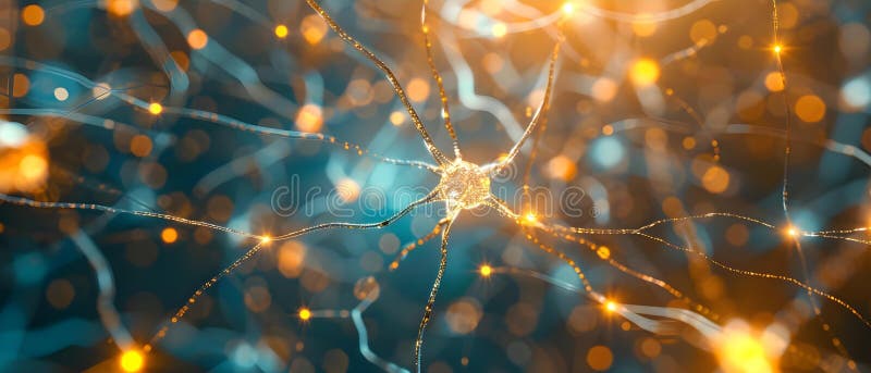 Close-up Image of Synapse Connections in the Brain Demonstrating Signal ...