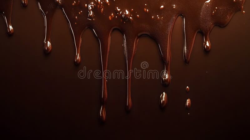 Dripping Chocolate Syrup on a Dark Background Stock Illustration ...