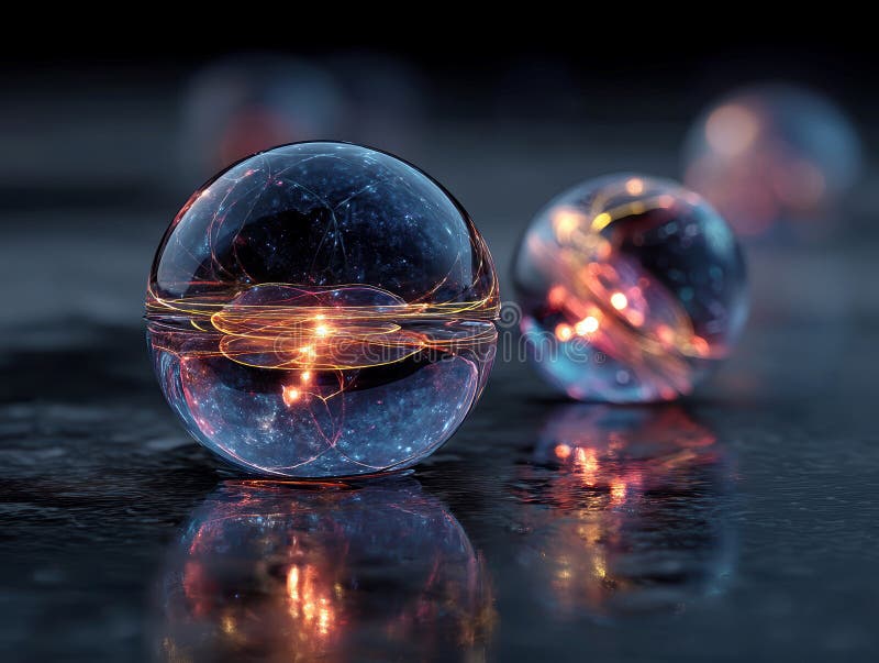 Close-up Image of Three Glowing Spheres, Symbolizing Innovation and ...