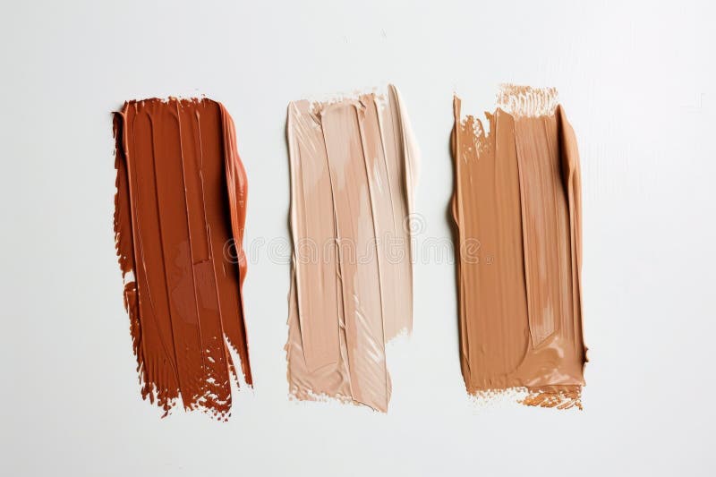 Three Neutral Paint Samples in Different Shades on White Background ...