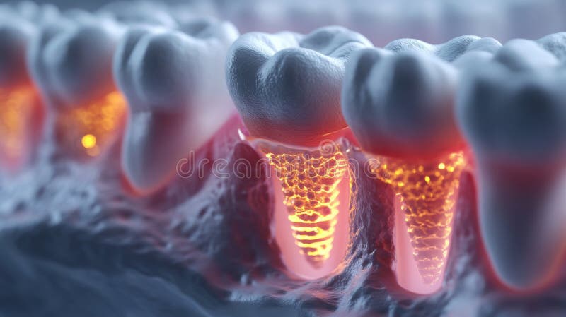 A Close-up Image of a Tooth, Showing the Root and Surrounding Bone ...