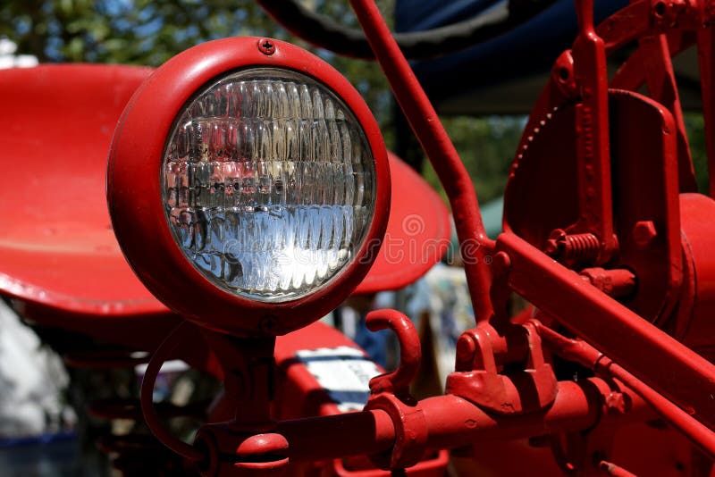Close Up Image of Tractor Headlight Stock Photo - Image of steel, farm ...