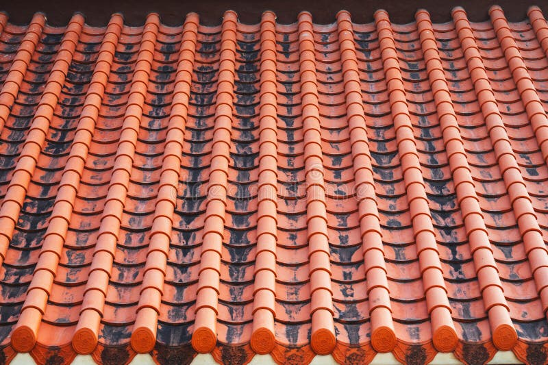 A Close-up Image of the Traditional Tile Roof Pattern of an Old ...