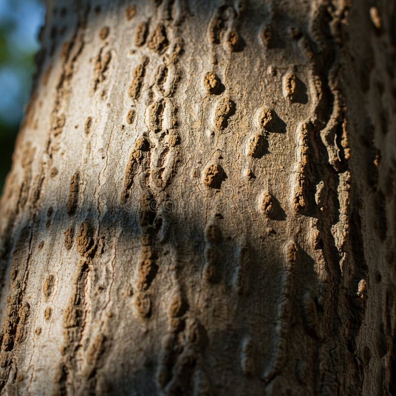 Close-up Image of a Tree Trunk with Rough, Textured Bark. the Surface ...