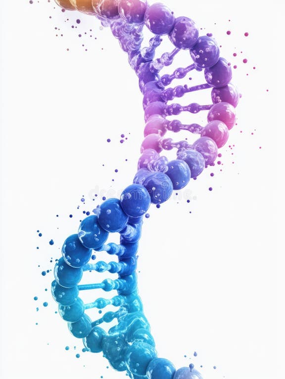 Close-up Image of Two Complementary DNA Strands Twisted Together ...