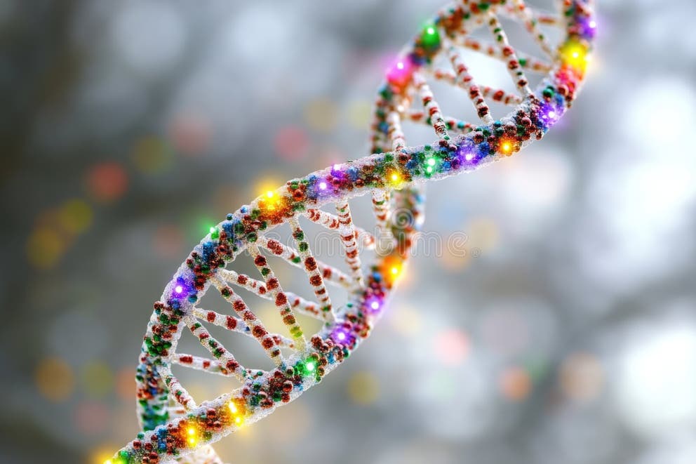Close-up Image of Two Complementary Strands of DNA Helix Stock Photo ...