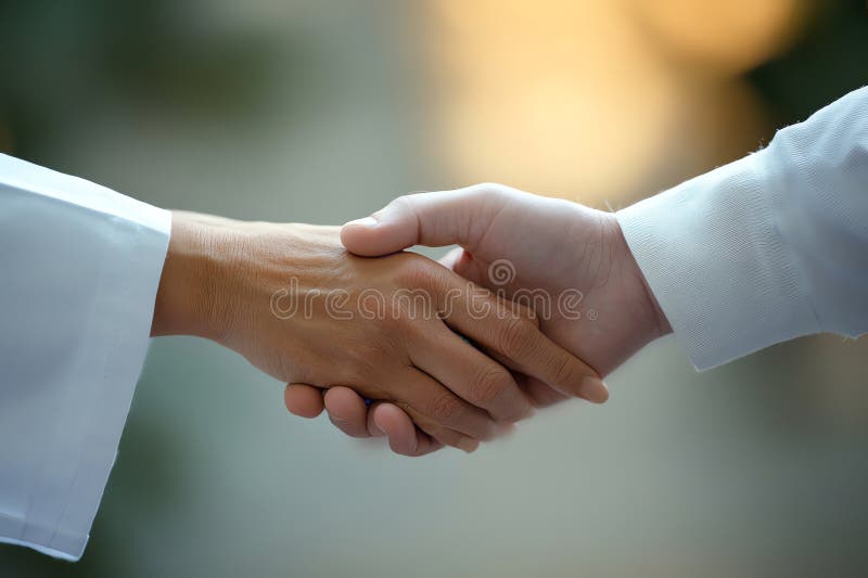 Close-Up Image of Two Hands Shaking in Agreement and Cooperation Stock ...