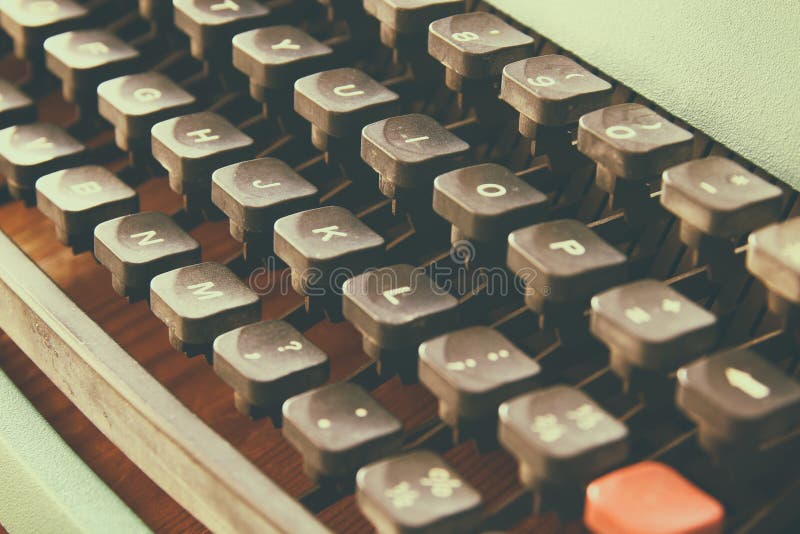 Close Up Image of Typewriter Keys. Vintage Filtered Stock Image - Image ...