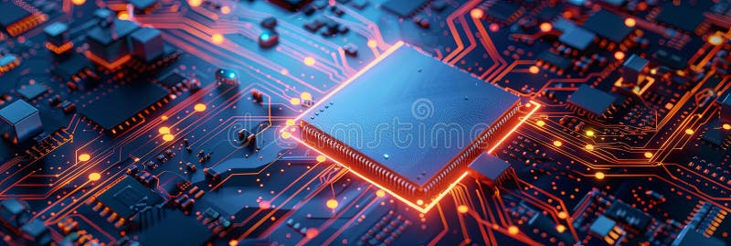 Close-up of a Microprocessor on a Motherboard Stock Photo - Image of ...