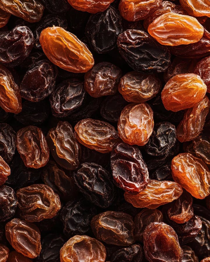 A Close-up Image of Various Types of Raisins, Showcasing Their Textures ...