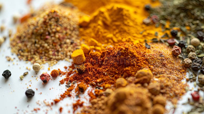 Close-up Image of Vibrant Turmeric, Coriander, and Paprika Spices ...