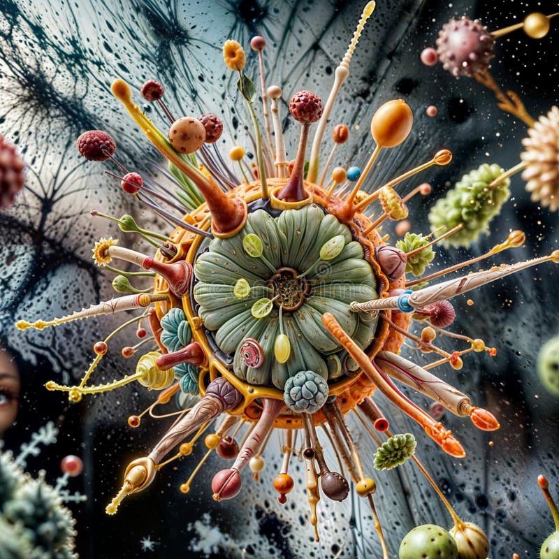 A Close-up Image of a Virus Variant, Showing the Complex Structure of ...