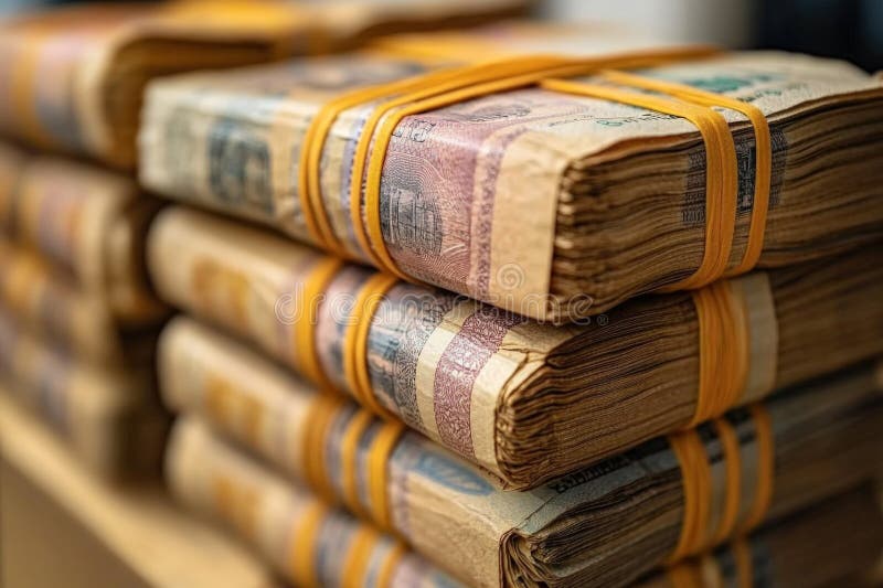 A Close-up Image of a Wad of Pound Notes Stacked Neatly Stock Image ...