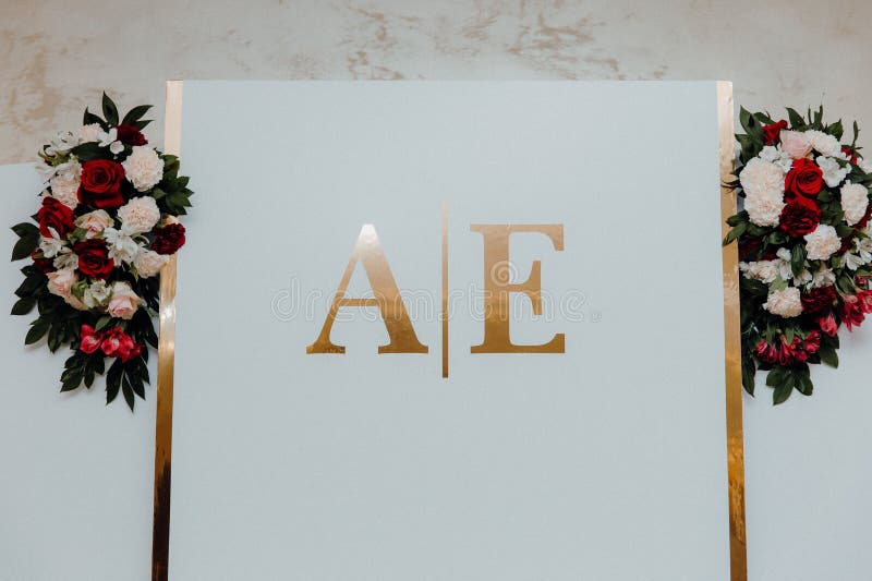 The Initials are Painted on the Wall with a Number at it Stock Photo ...