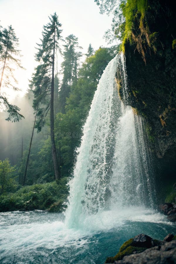 Close-up Waterfall Background Image Stock Illustration - Illustration ...