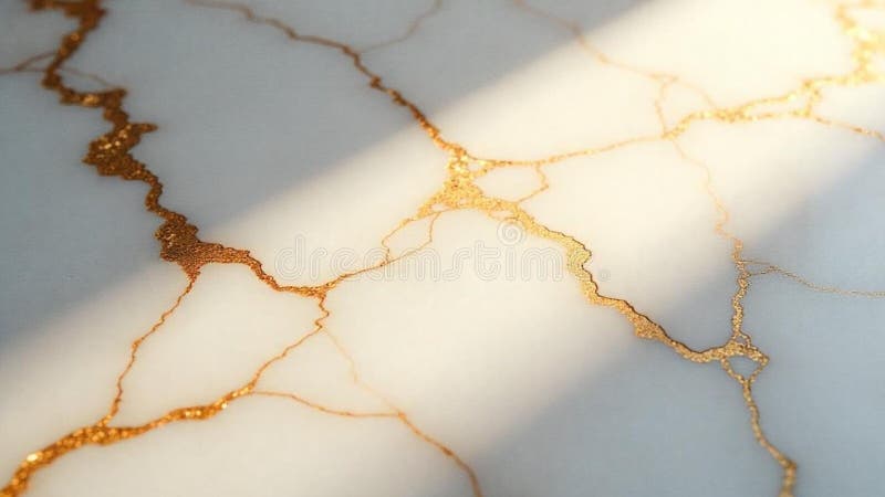 A Close-up Image of a White and Gold Marvel Surface with Natural ...