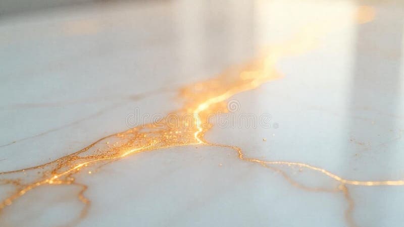 A Close-up Image of a White and Gold Marvel Surface with Natural ...