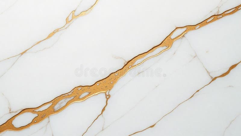 A Close-up Image of a White and Gold Marvel Surface with Natural ...
