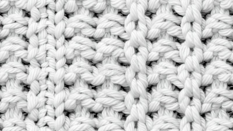 A Close-up Image of a White Knitted Fabric Texture, Showcasing the ...