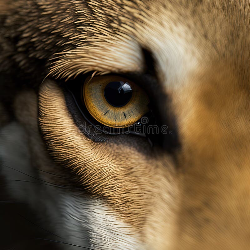 Close Up Image of a Wolf Eyes, Beautiful Macro Shoot. Generative Ai ...