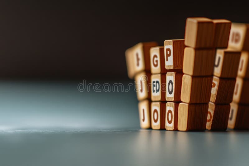 Wooden Blocks with Letters Arranged Playfully on a Soft Surface Stock ...
