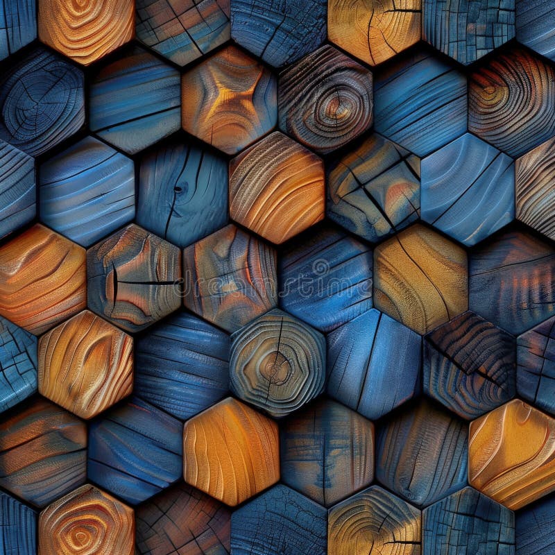 Wooden Hexagon Pattern stock illustration. Illustration of design ...