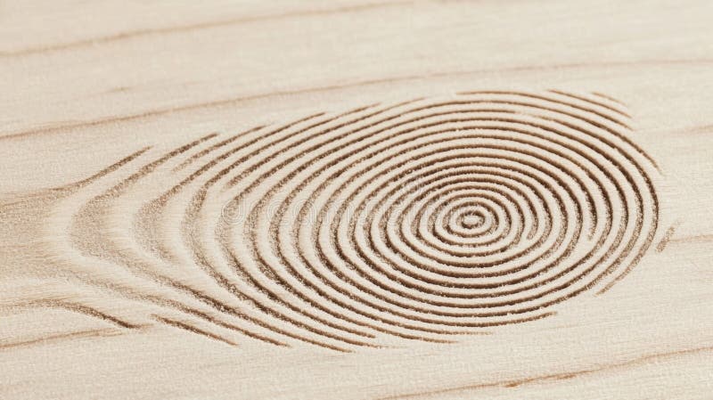 A Close-up Image of a Wooden Surface with a Fingerprint Pattern. Stock ...
