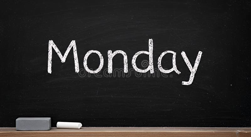 A Close-up Image of the Word "Monday" Written in Chalk on a Classic ...