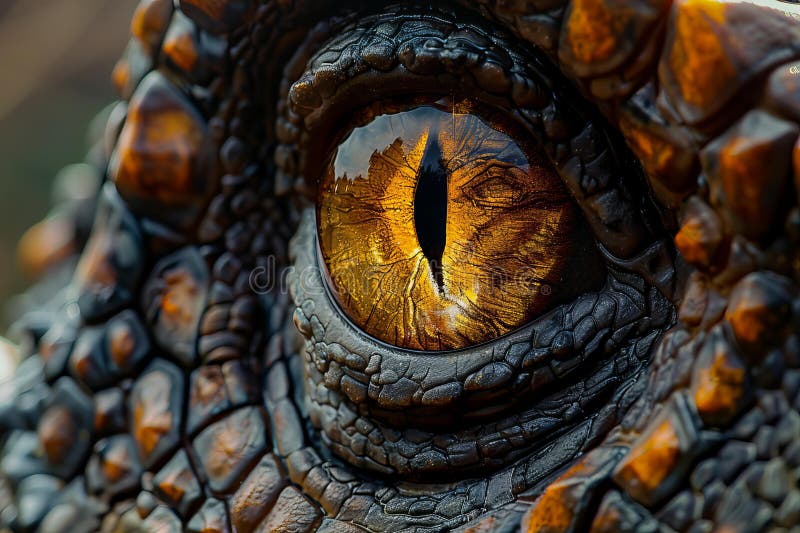 Close Up Image of the Yellow Eye in a Dinosaur, High Quality, High ...