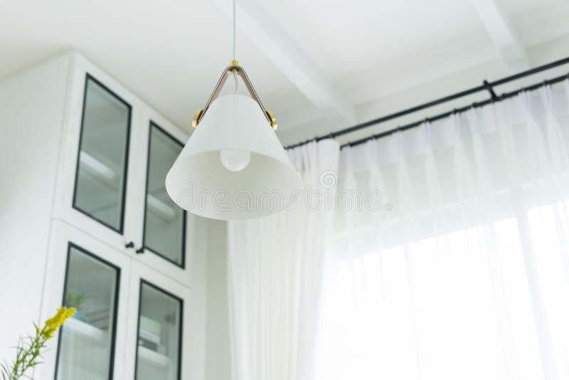 Close Up of Incandescent Lamp Hang on Ceiling. Stock Image - Image of ...