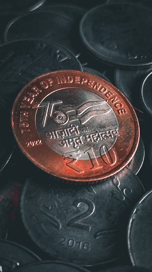 Close-up of Indian Coins. Indian Currency Stock Image - Image of digit ...