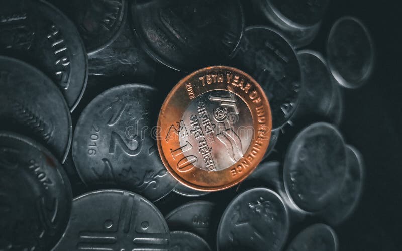 Close-up of Indian Coins. Indian Currency Stock Photo - Image of ...