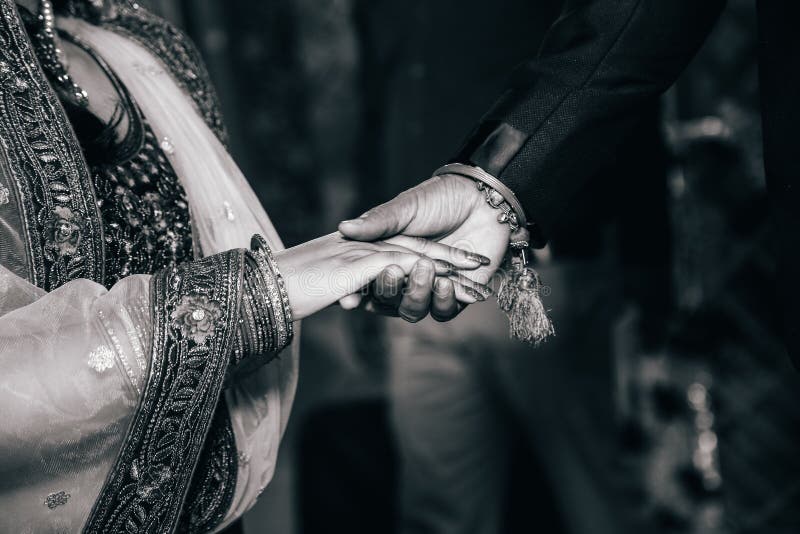 Close Up of Indian Couple`s Hands at a Wedding Stock Image - Image of ...