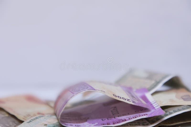 Close Up of Indian 2000 Rupee Notes, Indian Currency Note Folded on ...