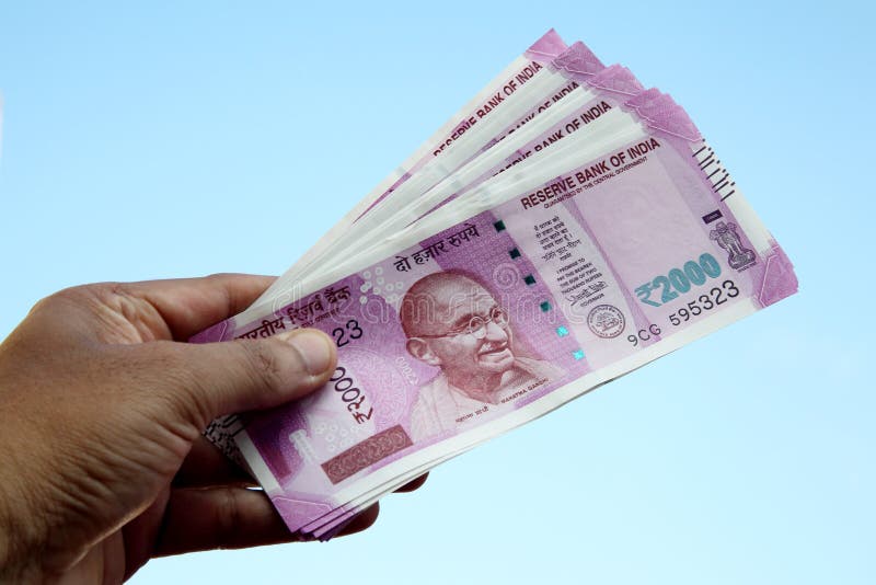 Close Up of Indian 2000 Rupee Notes Stock Photo - Image of human ...