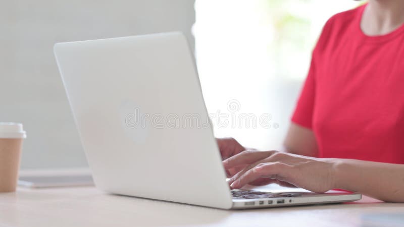 Close Up of Indian Woman Typing on Laptop Stock Image - Image of ...