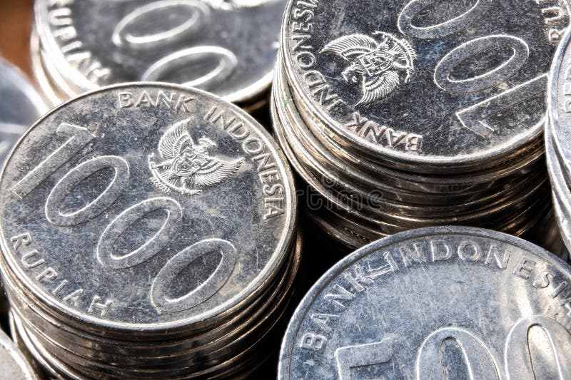 Close-Up of Indonesian Rupiah Coins. Bright Close-Up of Indonesian ...